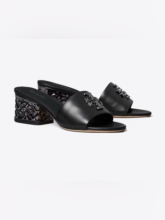 Tory Burch | Shoes | Tory Burch Everly Block Black Leather Logo Block ...